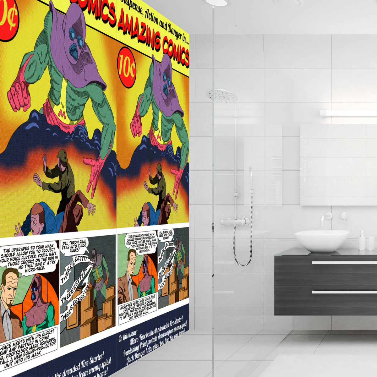 Amazing Comics Acrylic Wall Panels Home Decor Wall Panels 2440mmm x 12 ...