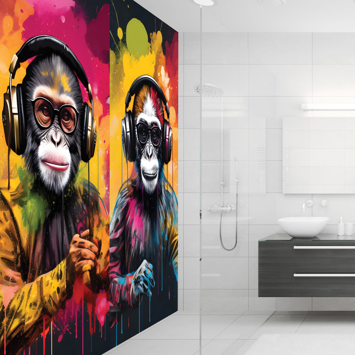 Graffiti Monkey Acrylic Wall Panels Home Decor Wall Panels 2440mmm x 1 ...